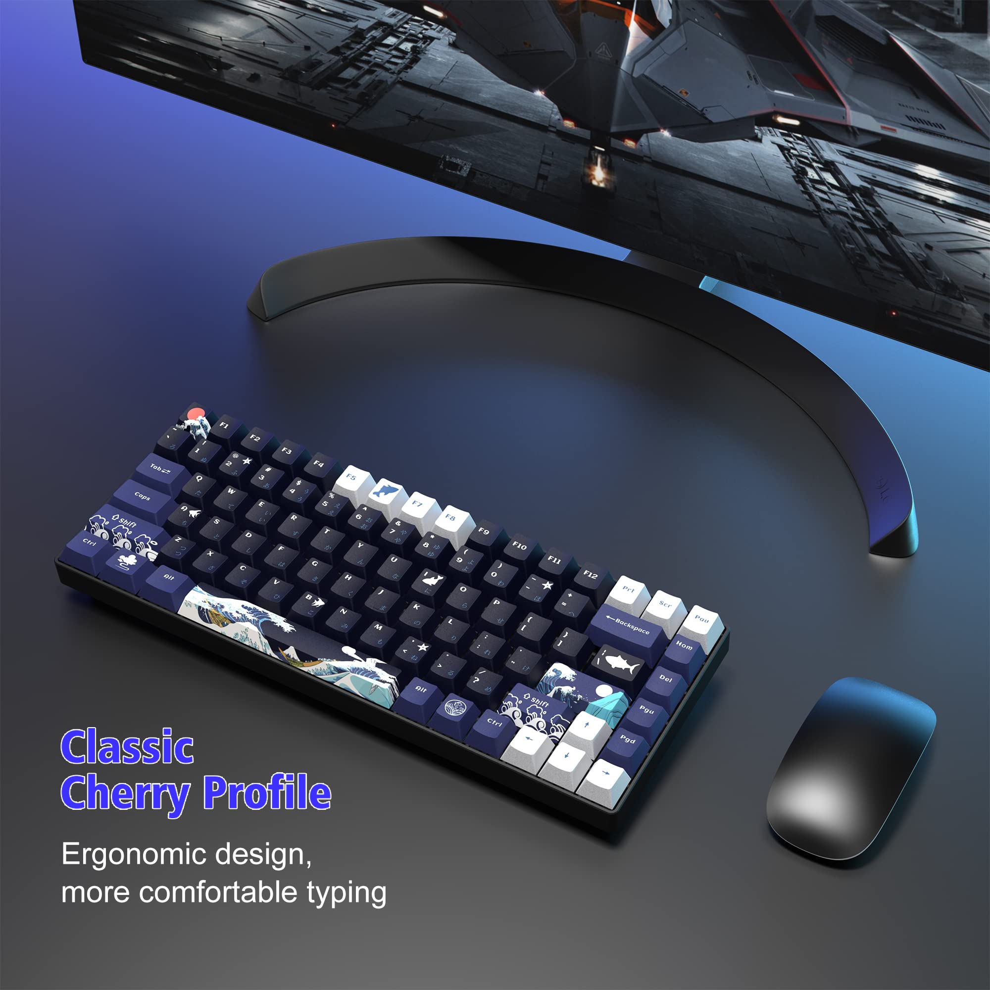 Mua XVX PBT Keycaps - 132 Keys, Great Wave Off Kanagawa Japanese ...