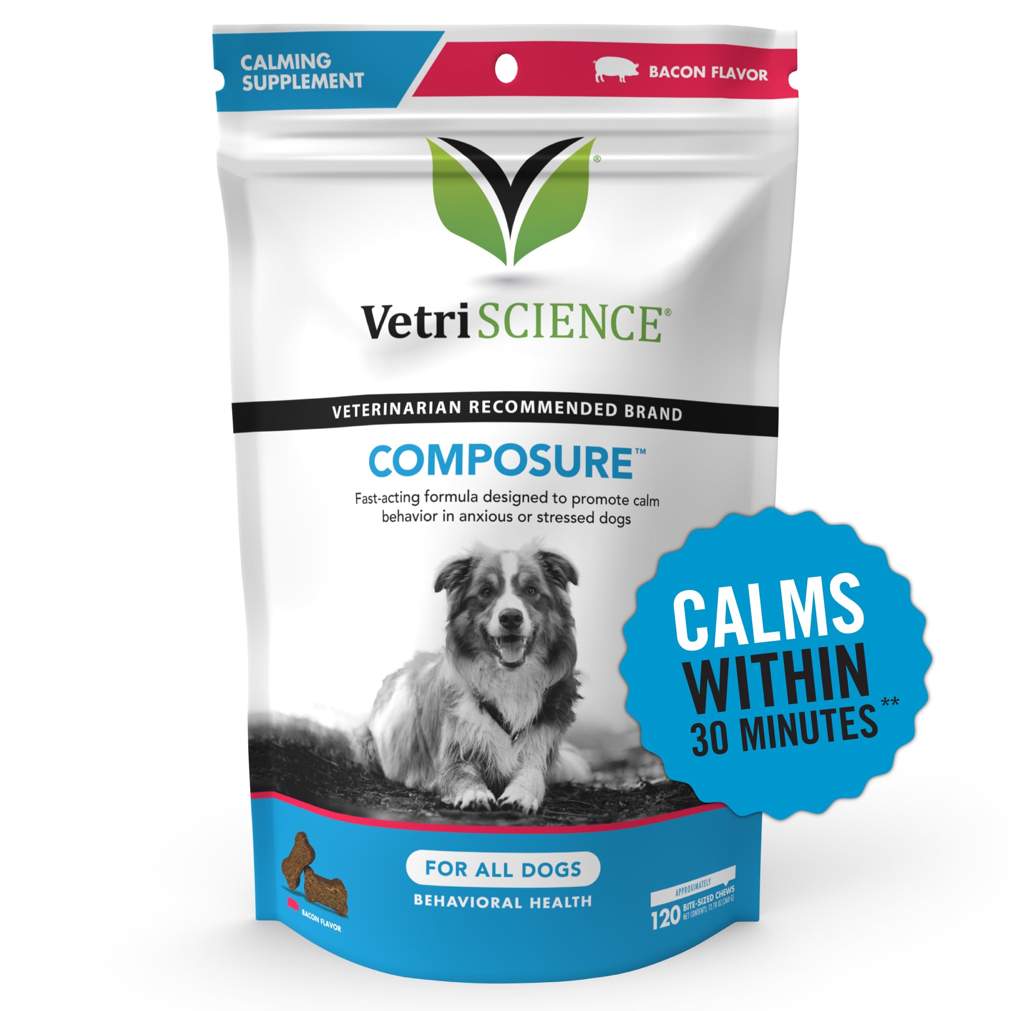 VetriScience Composure Calming Chews for Dogs - Clinically Proven Dog ...
