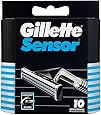 Amazon.com: Gillette Sensor Refill Razor Blade Cartridges - 10 Pack ...