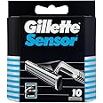 Amazon.com: Gillette Sensor Refill Razor Blade Cartridges - 10 Pack ...