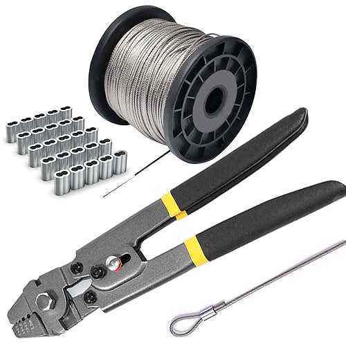 Wire Rope Crimping Tool Kit, with 1/16-304 Stainless Steel Cable 165 ft ...