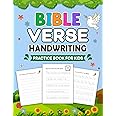 Bible Verse Handwriting Practice Book for Kids: 50 Large Print Memory ...
