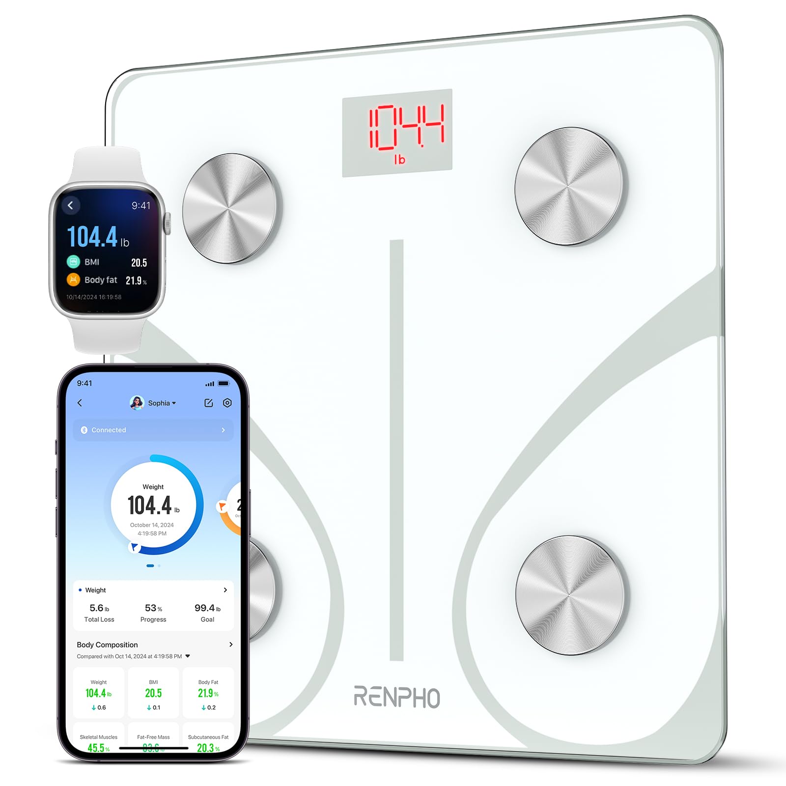 RENPHO Smart Scale For Body Weight FSA HSA Eligible Digital Bathroom RENPHO Smart Scale For Body Weight FSA HSA Eligible Digital Bathroom