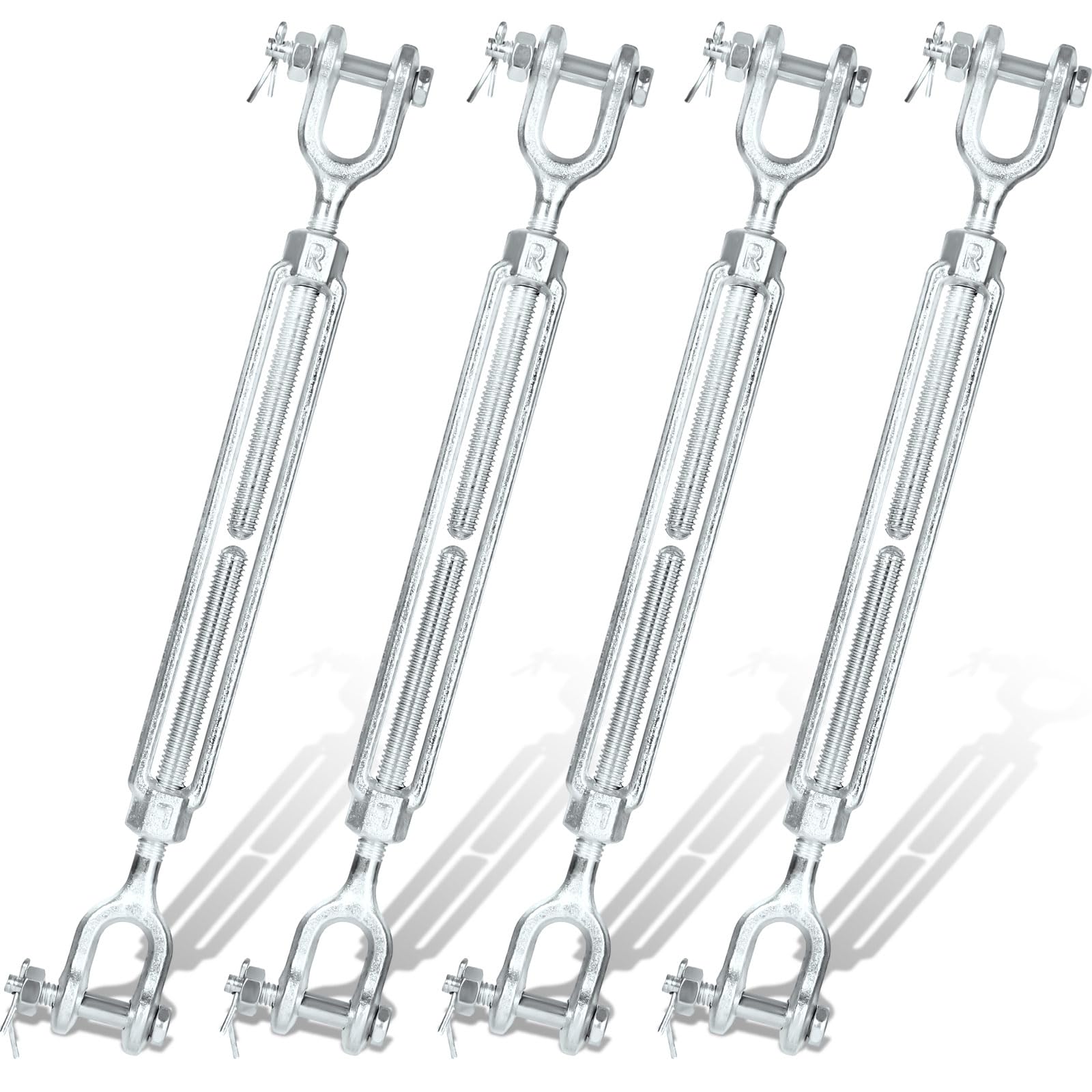 Pelopy 4 Pack Jaw and Jaw Turnbuckle 3/8 x 6 Inch Stainless Steel ...