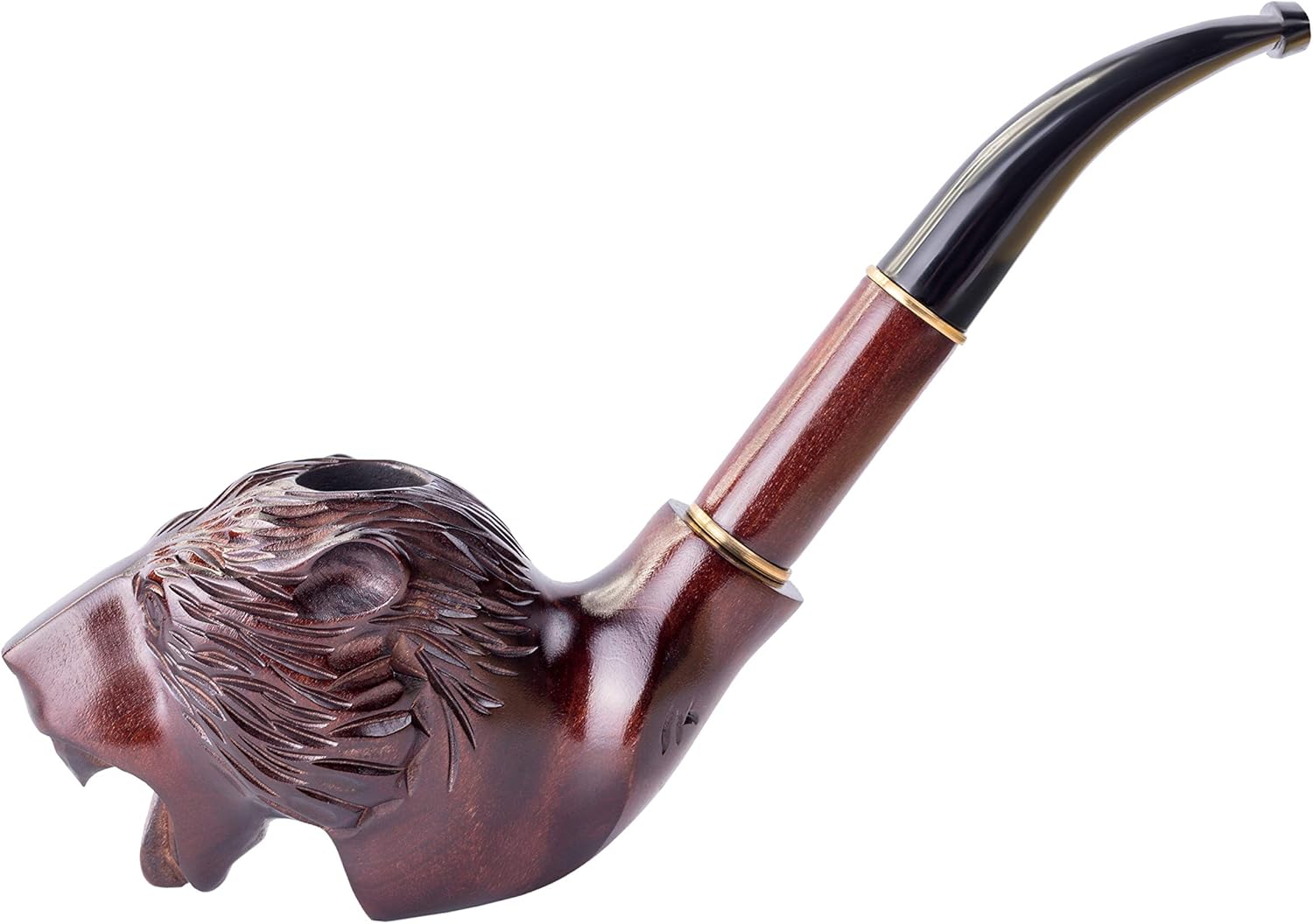 Handgemachte Raucher Pfeife / Tabakpfeife "Grizzlybären" Birnbaum ...