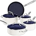 Amazon.com: Nuwave 9pc Cookware Set Healthy Duralon Blue Ceramic ...
