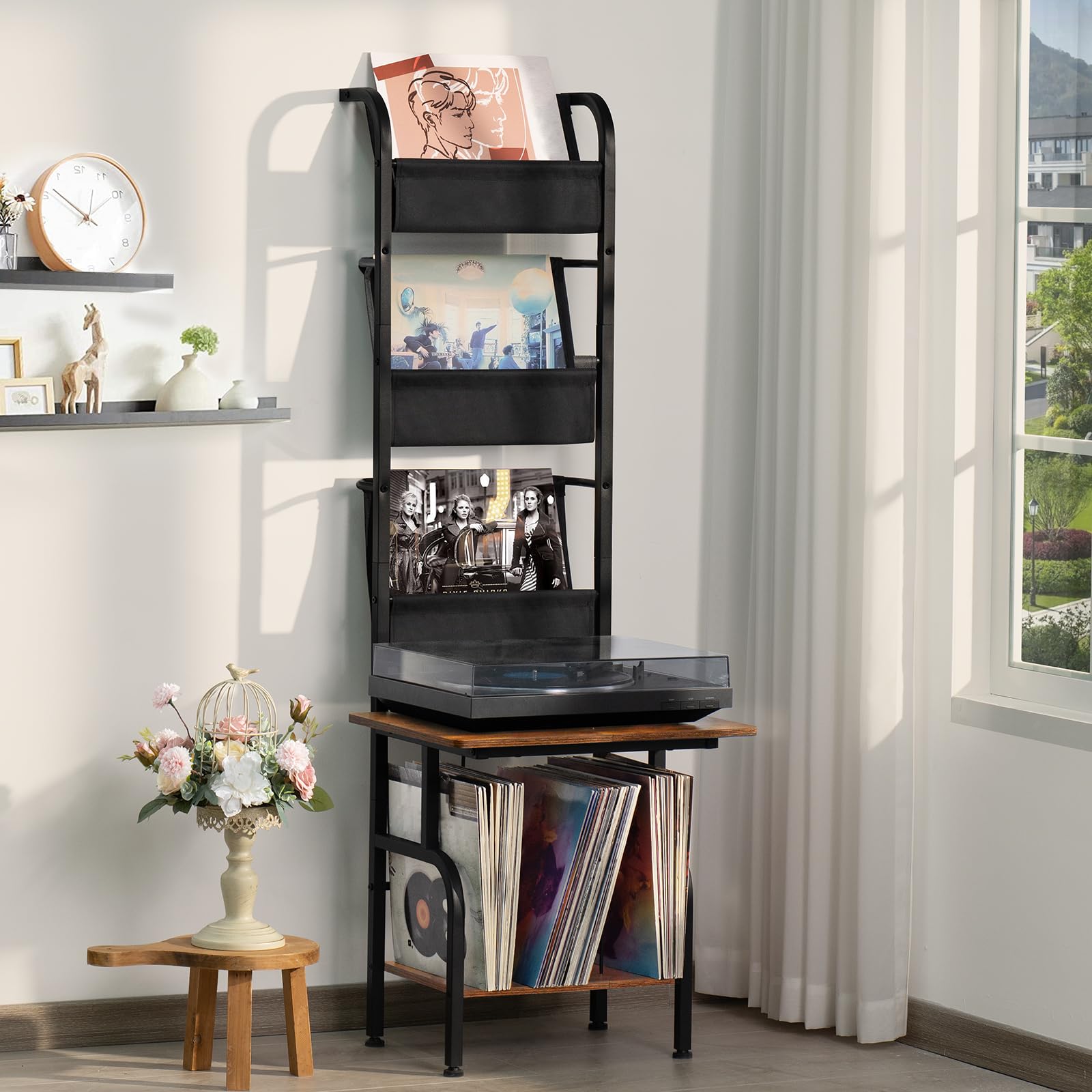 Mua LELELINKY Tall Record Player Stand with Vinyl Storage,Turntable ...