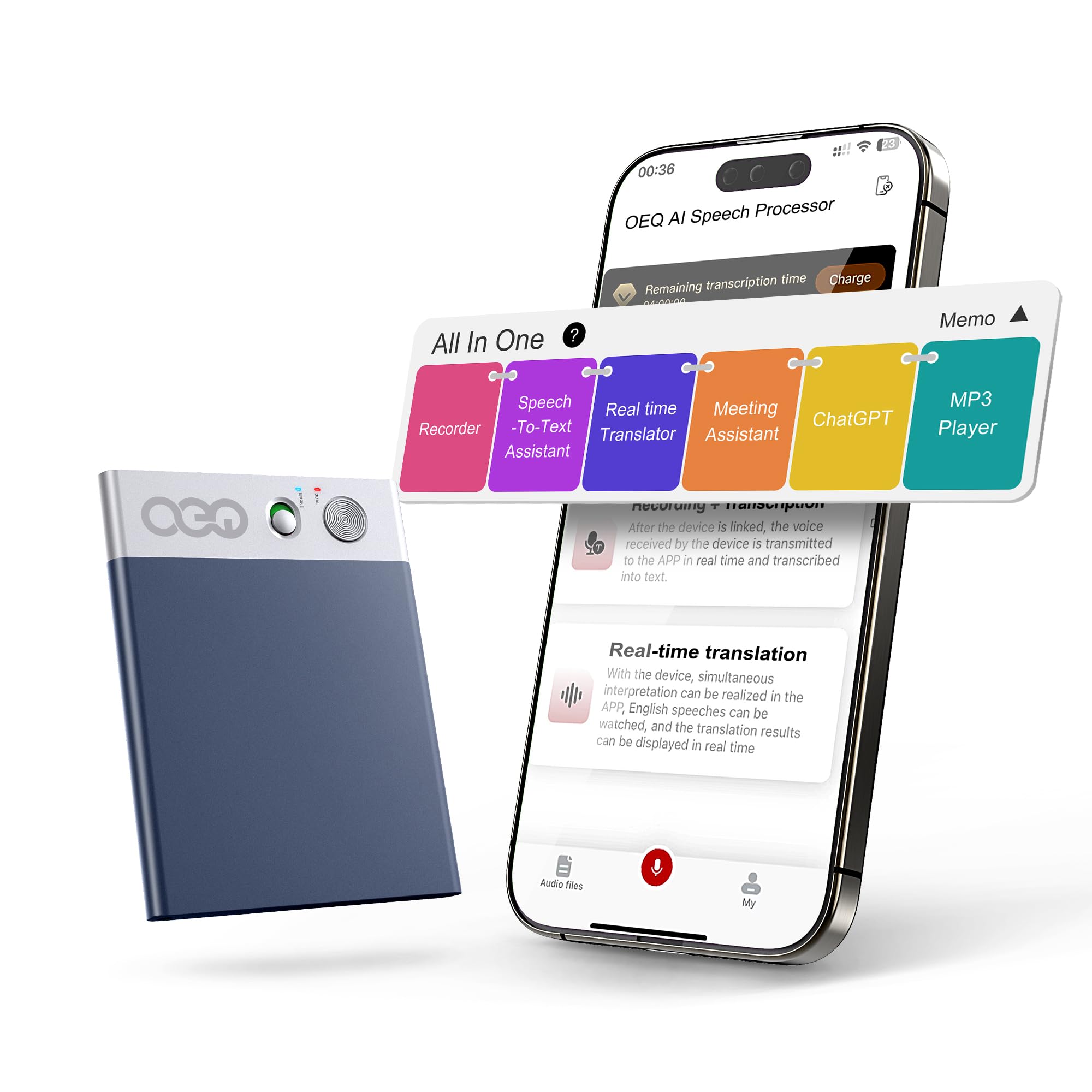 Mua AI Voice Recorder,64GB Voice Recorder by App Control, AI Speech ...