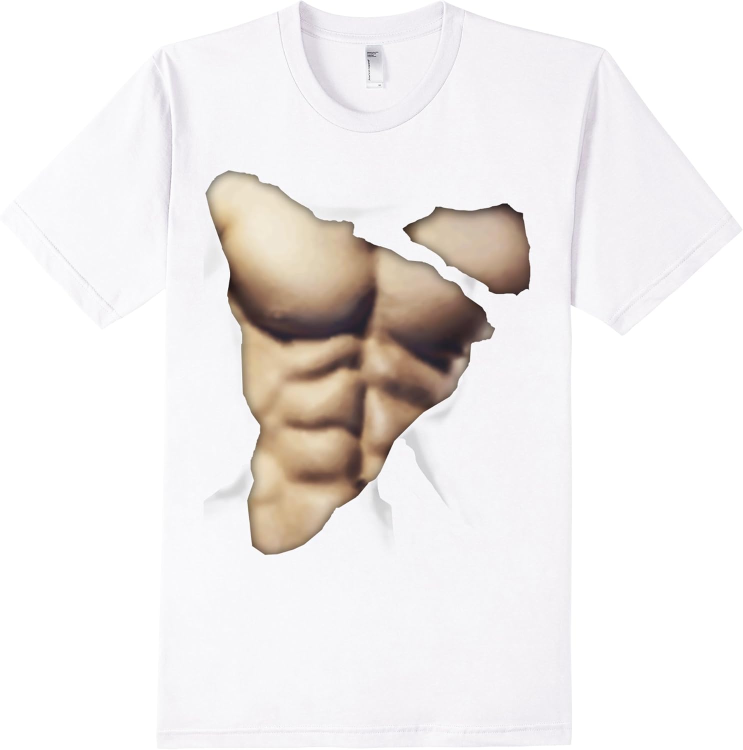 De los Hombres Pecho Six Pack Abs Ripped Playera Blanca músculos Slim ...