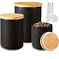 Amazon.com: Yangbaga Black Canisters Sets for Kitchen-Set of 3 Kitchen ...