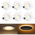 6 Pack 5/6 Inch LED Can Lights with Night Light, CRI90, 1100lm, 15W ...