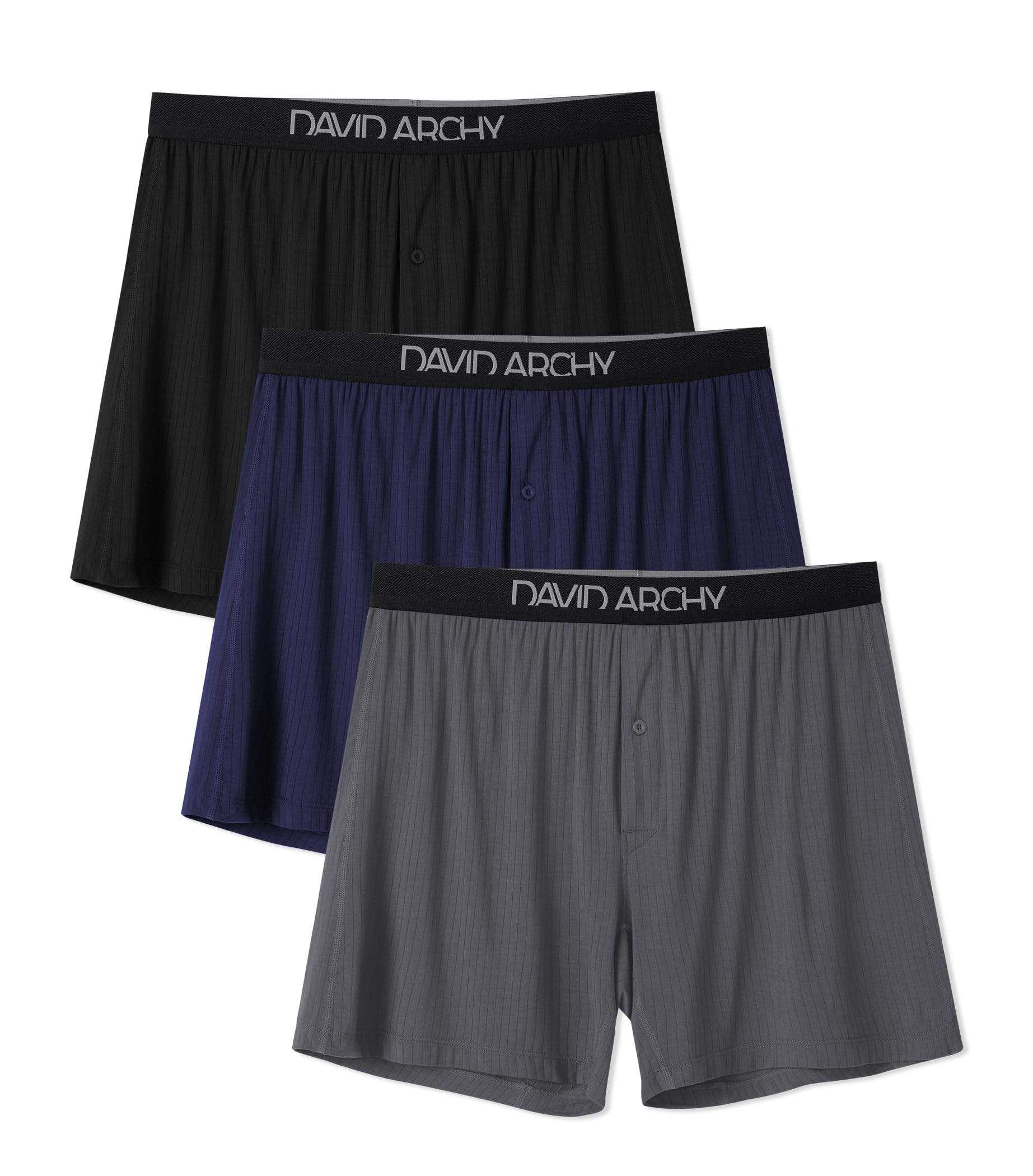 DAVID ARCHY Men's Underwear Bamboo Rayon Mens Boxers Breathable ...