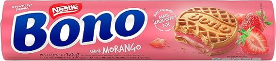 Bono, Biscoito Recheado, Morango, 126g: Amazon.com.br: Alimentos e Bebidas
