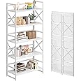 Amazon.com: 4NM No Assembly Folding Bookshelf Storage Shelves 5 Tiers ...