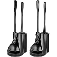 Amazon.com: Toilet Plunger and Brush Set in Black (2 Pack) Bathroom ...