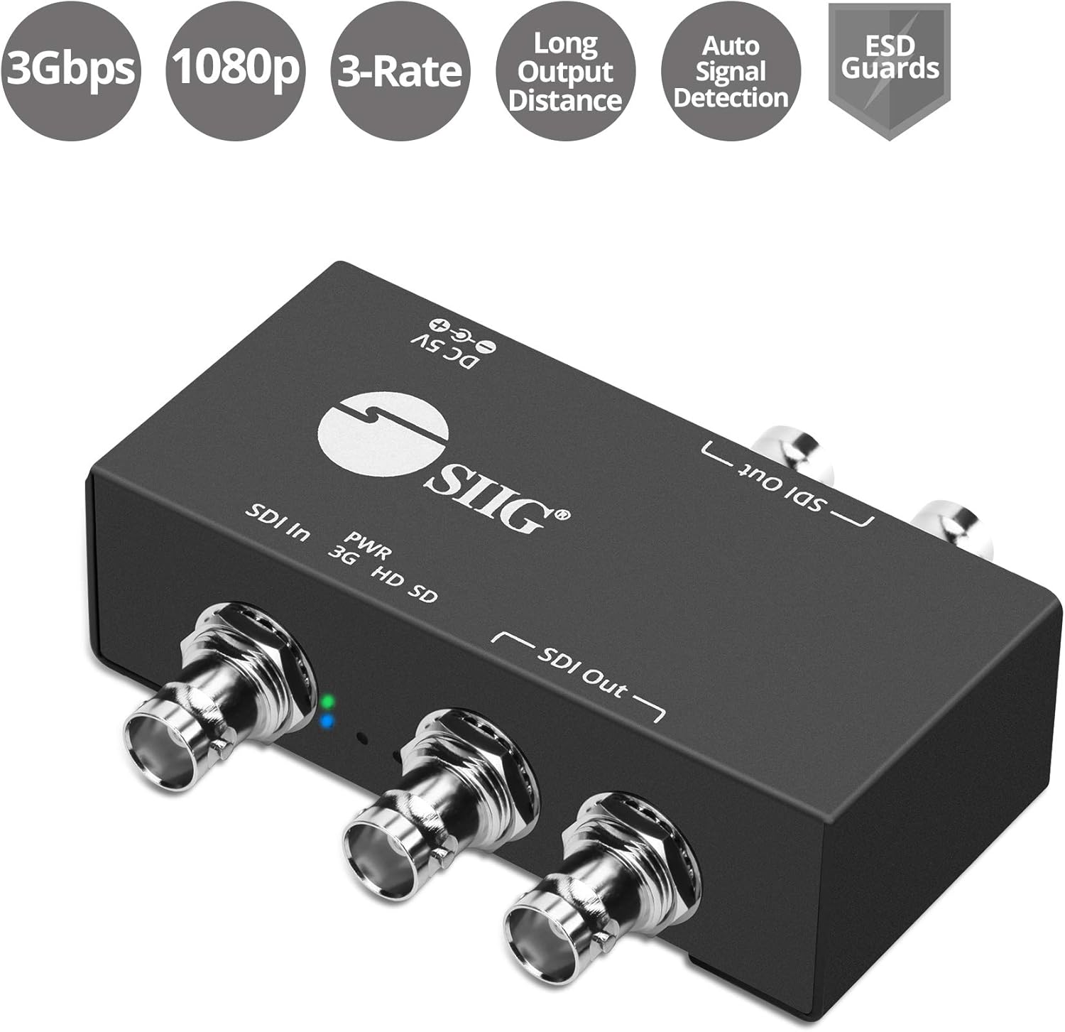 Amazon.com: SIIG 1x4 SDI Distribution Splitter - Supports 3G-SDI, HD ...
