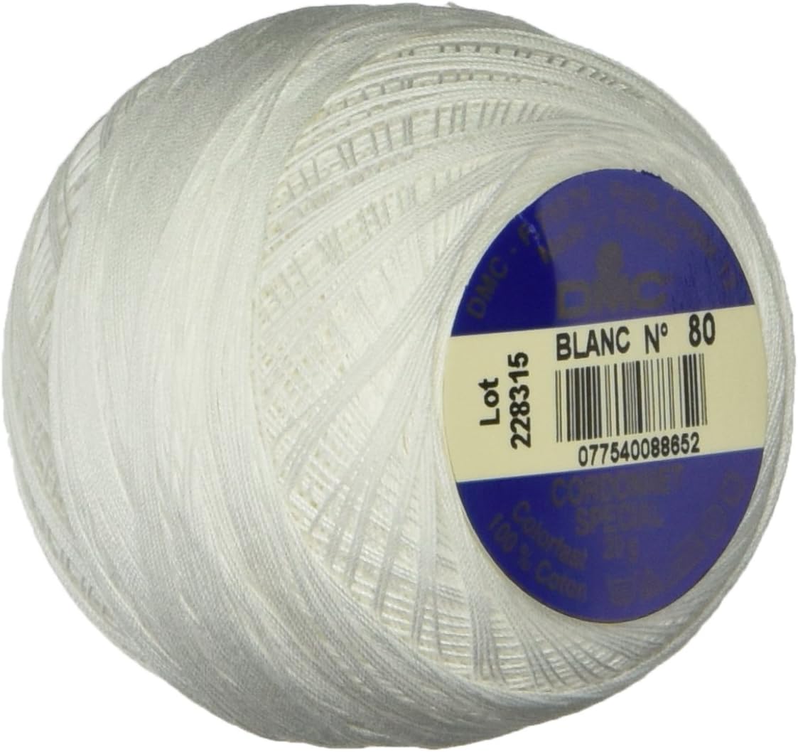 DMC Cordonnet coton taille 80 398 mètres-blanc: Amazon.fr: Cuisine & Maison