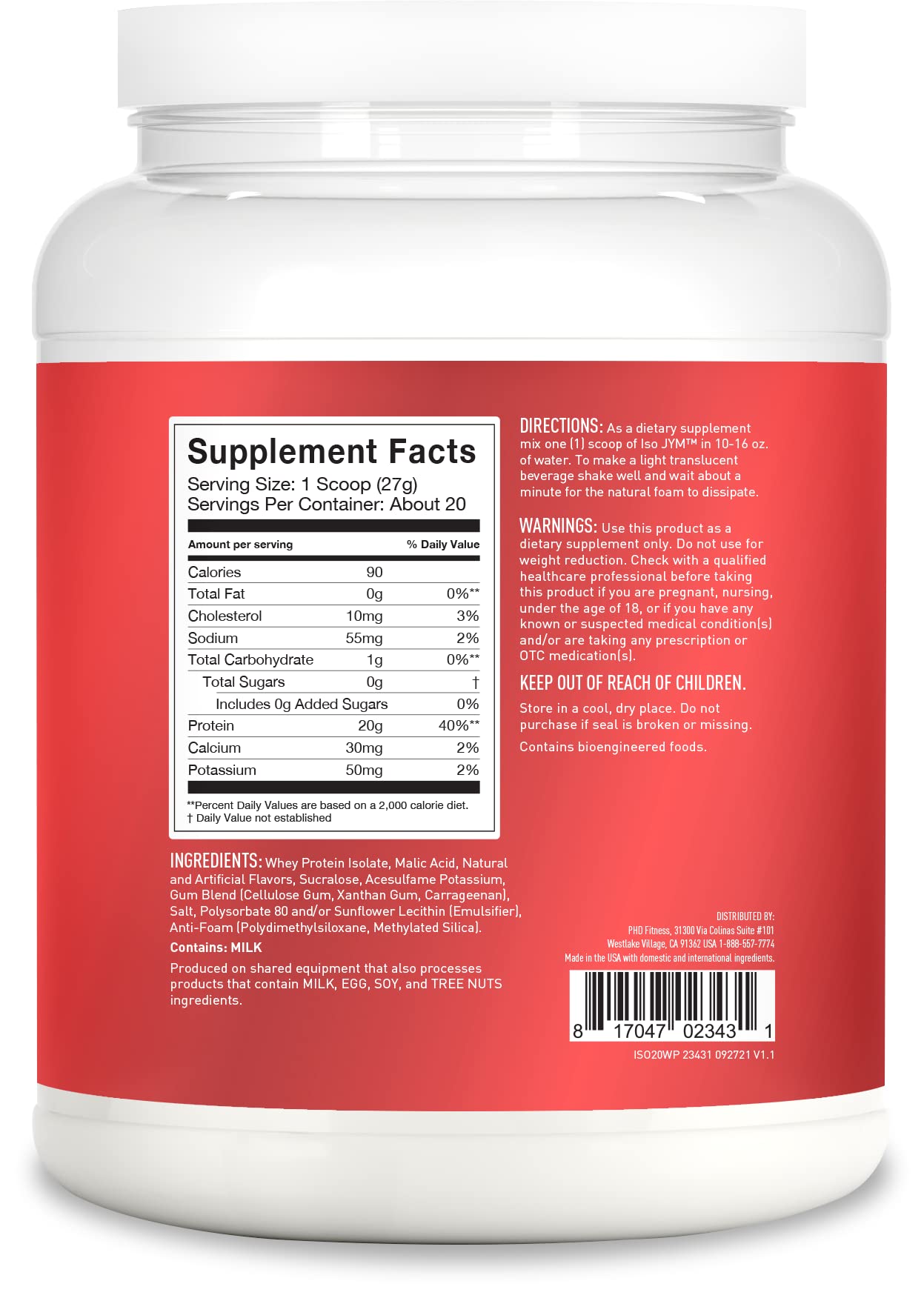 Mua JYM Supplement Science Iso JYM Watermelon, 90 Calories, 100% Whey ...