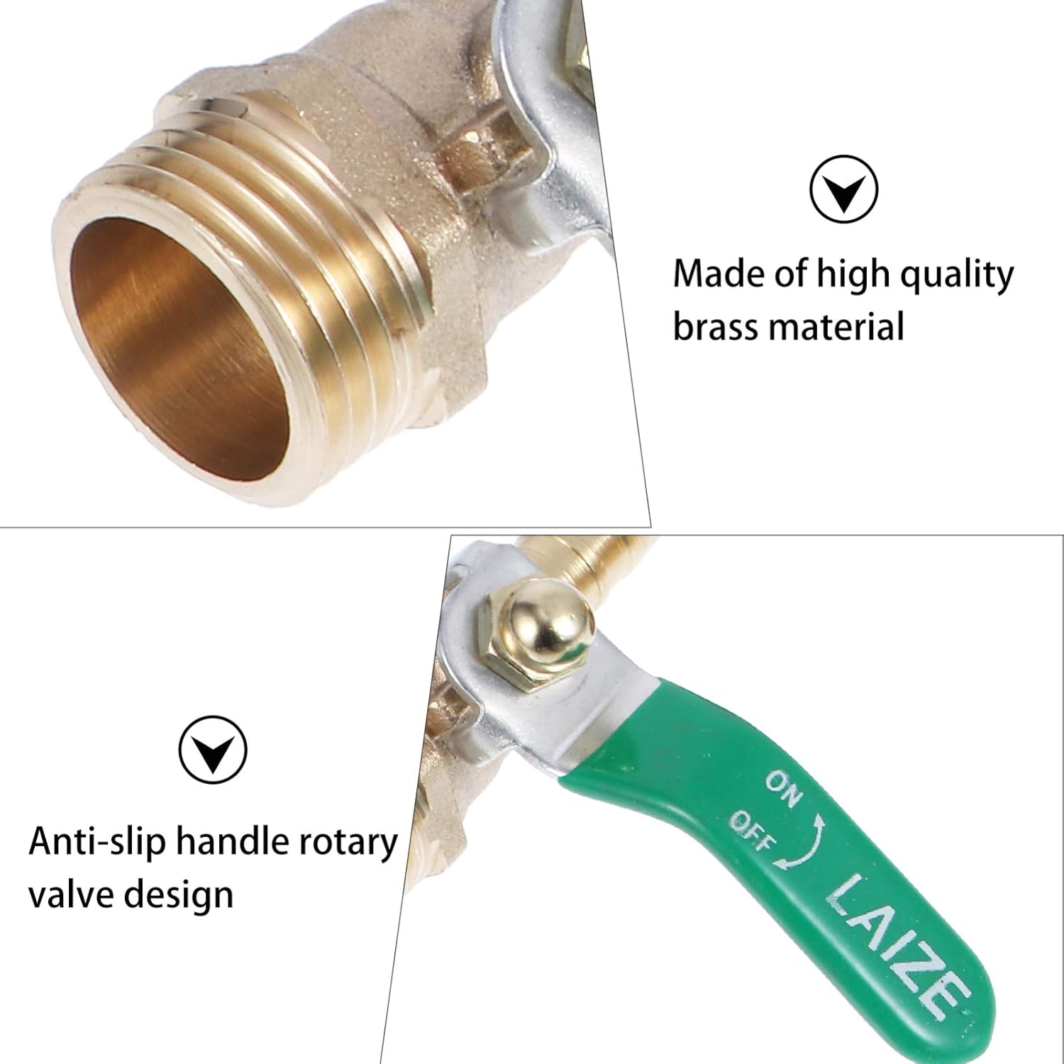 Industrial & Scientific TEHAUX 2Pcs Brass Ball Valve Shut Off Switch 1/ ...