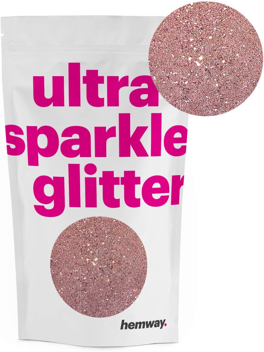 Hemway Ultra Sparkle Glitter 100g 3.5oz Cosmetic Safe - Rose Gold ...