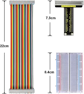 Amazon.com: KEYESTUDIO GPIO Breakout Kit for Raspberry Pi - Assembled Pi Breakout + Rainbow ...