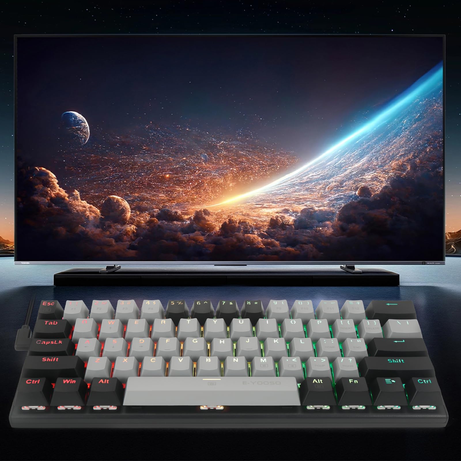 Mua E-YOOSO 60% Mechanical Keyboard Red Switch, 61 Key Ultra-Compact ...