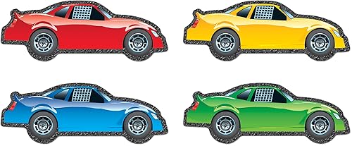 Carson Dellosa 36-Piece Race Car Cutouts, Colorful Cardstock Car Decor ...