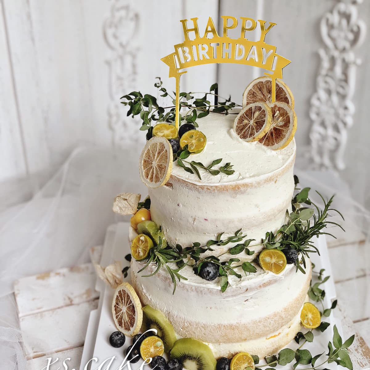 Mua Gold Birthday Cake Topper, 6pcs Acrylic Birthday Cake Toppers Happy ...