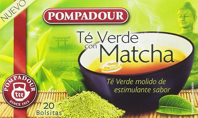 Pompadour Té Verde con Matcha - Pack de 5 x 20 Bolsitas: Amazon.es ...