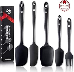 Amazon.com: Silicone Spatula Set 5-Piece, 500°F Heat Resistant Rubber ...