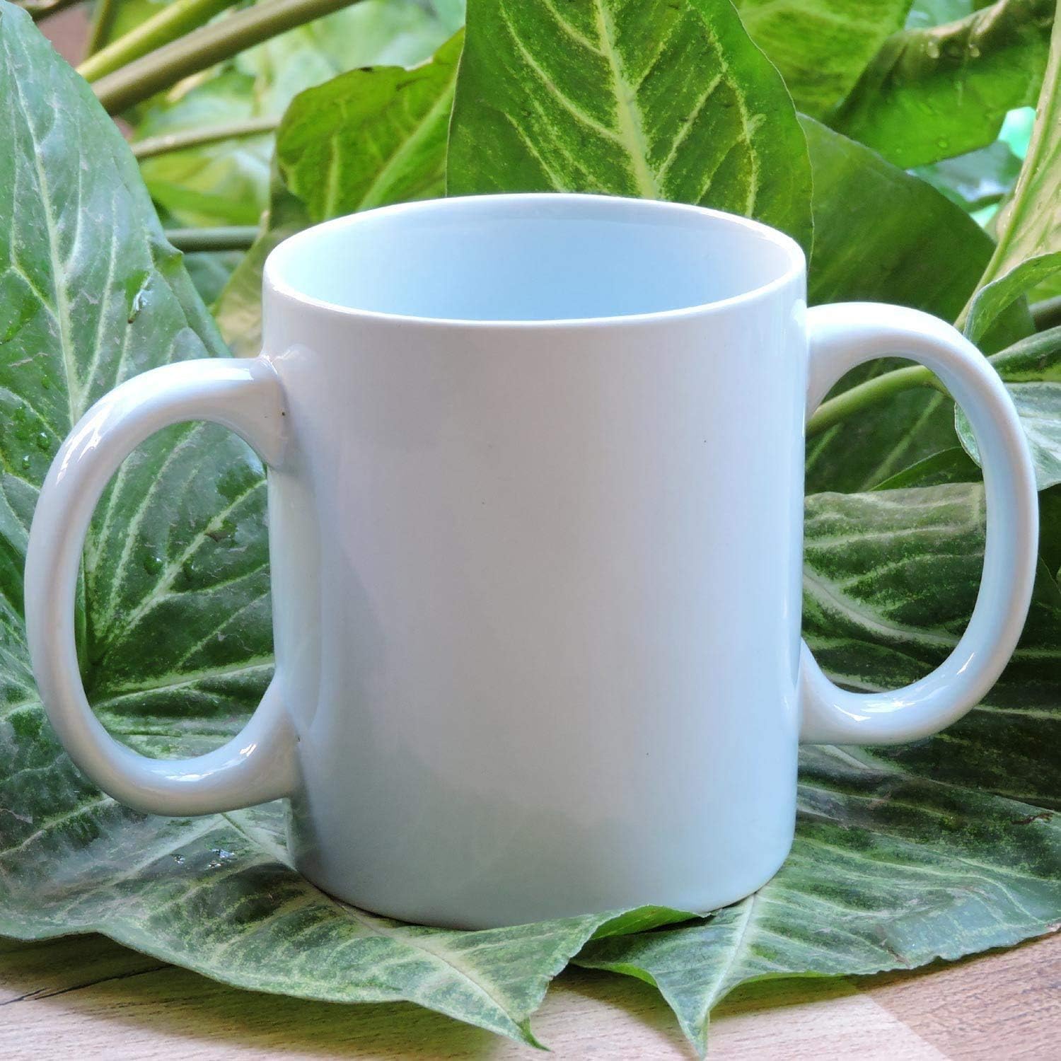 Dual Handle Mug | Two Handled Ceramic Drinking Mug for Secure Hold | 11 ...