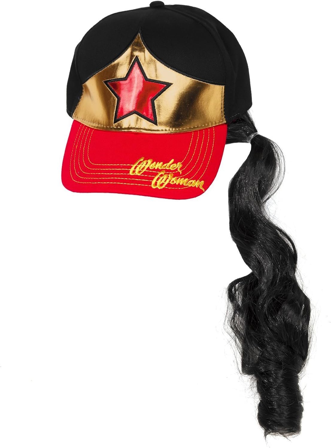 Amazon.com: DC Comics Wonder Woman Girls Baseball Cap Hat with Ponytail ...