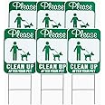 Amazon.com: Stockroom Plus 6-Pack of Dog Poop Signs for Yard with Metal ...