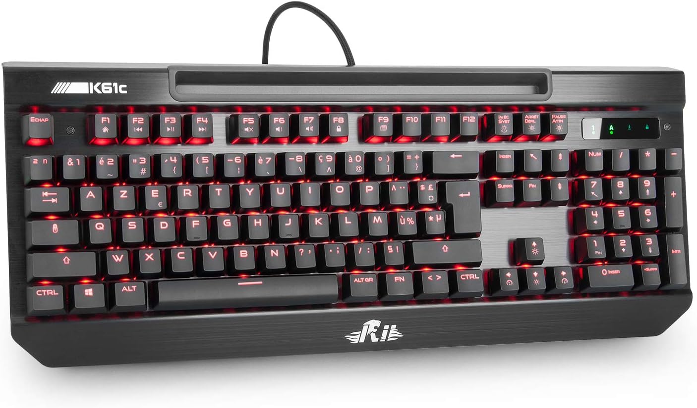 Rii (2019 Nouvelle Version) K61C Véritable Clavier Mécanique avec Câble ...