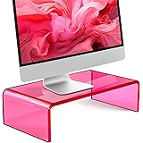 Amazon.com: NovaMode Acrylic Monitor Stand, Pink Computer Riser, Pink ...