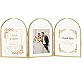 Amazon.com - Jajamy 5x7 Triple Picture Frames, Arched Folding Hinged ...