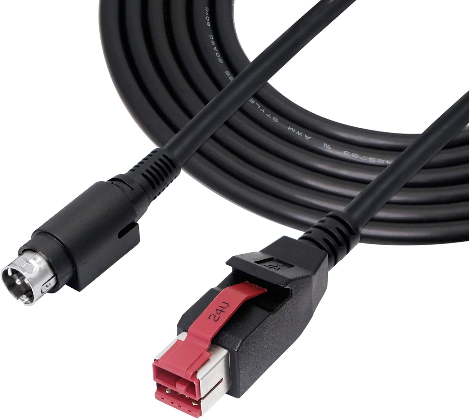 CERRXIAN Bar Code Scanning Gun Cable，24V Power USB Male to 3Din Hoslden ...