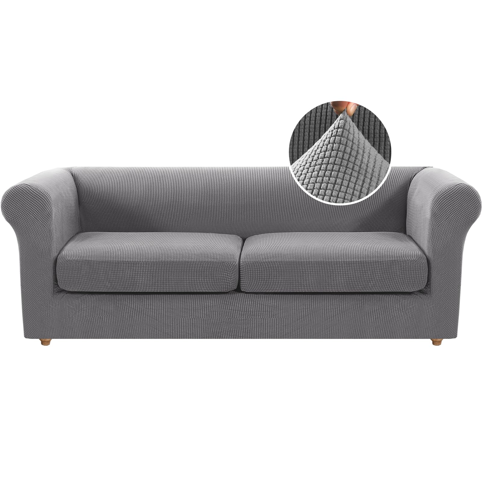 H.VERSAILTEX 3 Pieces Stretch Chesterfield Sofa Covers for 2 Cushion ...