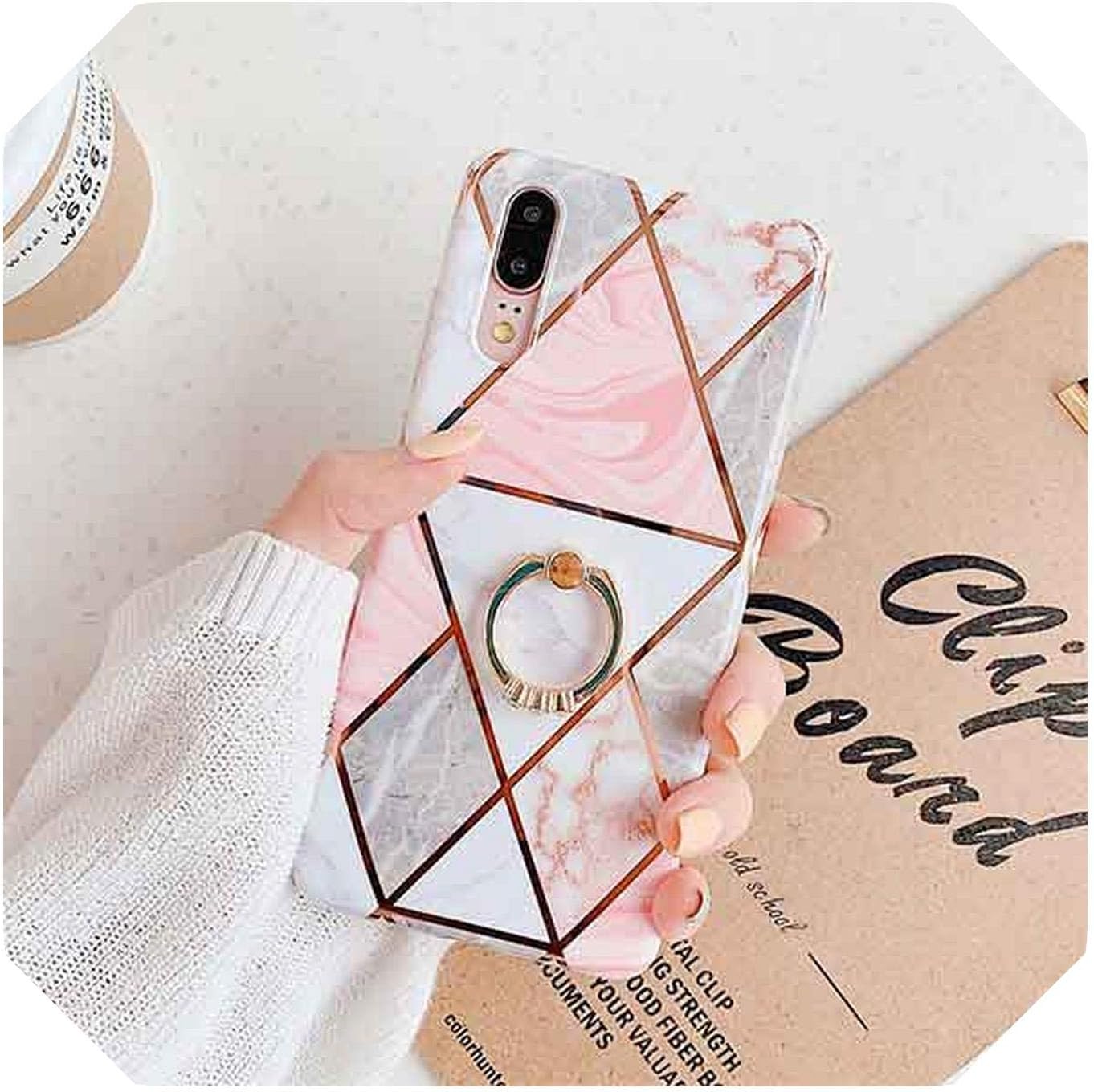 Coque de téléphone en marbre géométrique pour Huawei P40 P20 P30 Pro ...