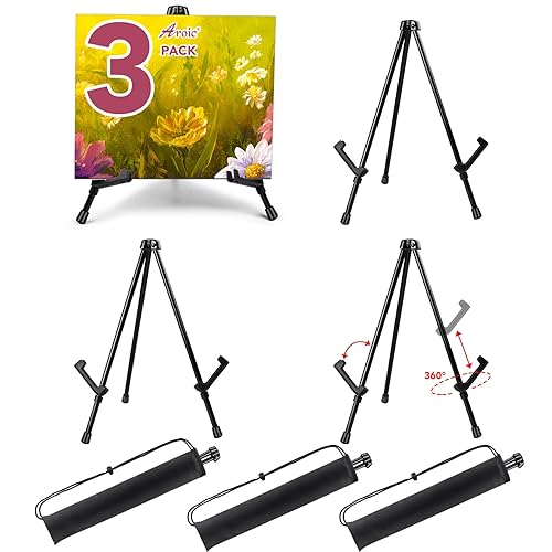 AROIC 14'' Tabletop Instant Display Easel, 3pack Black Small Steel ...
