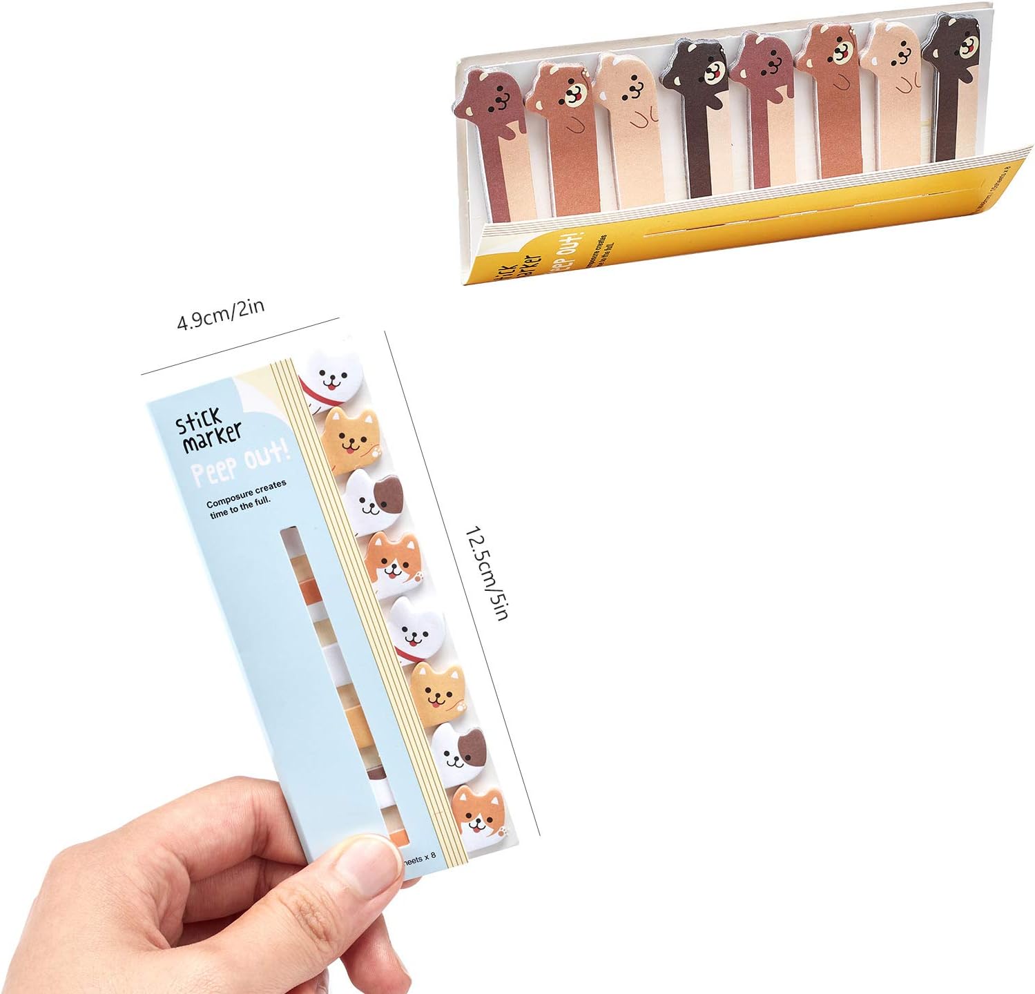 CRASPIRE 6PCS Cute Sticky Notes Set Sticker Bookmarks Memo Pad Sticky ...