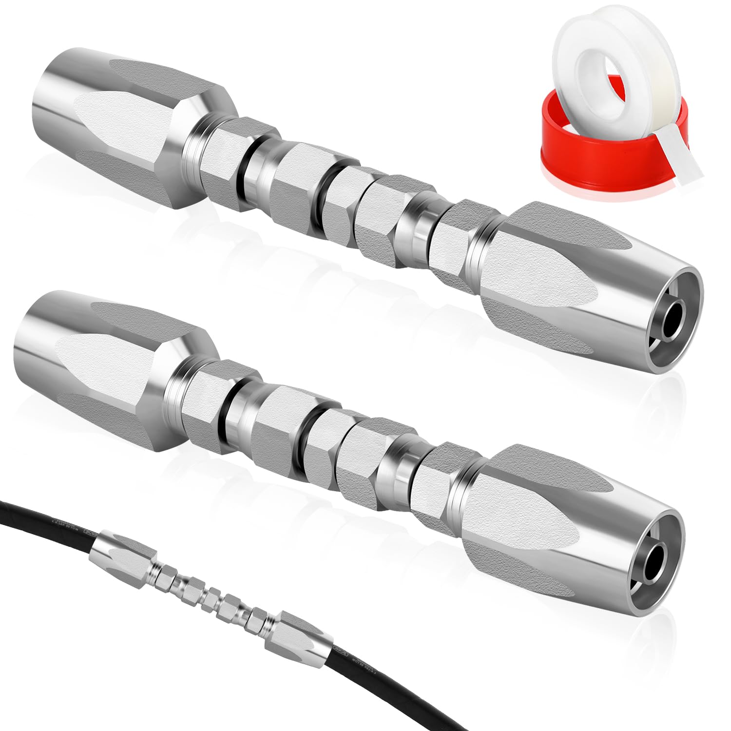 Hydraulic Hose Repair Kit, 3/8'' Hydraulic Hose Field Repair Kit, 2pcs ...