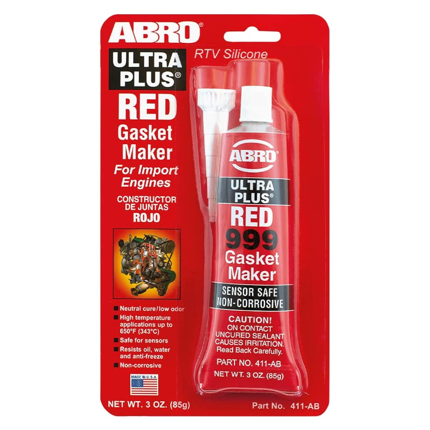 Mua ABRO Ultra Plus RTV Silicone Sealant and Gasket Maker Red 999, for ...