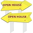 Amazon.com : Open House Yellow Arrow Yard Signs with Stakes-16 x 5 in ...