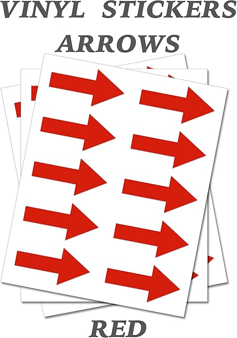 50 Red Arrows - Removable Self Adhesive Waterproof Durable Vinyl ...
