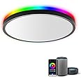 TALOYA Smart Ceiling Light Flush Mount LED WiFi, Compatible with Alexa Google Home, Black ...