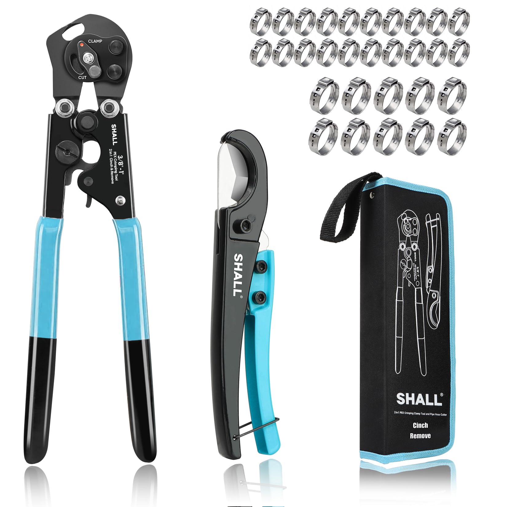 SHALL 2-IN-1 Pex Crimping Clamp Cinch & Remove Tool with Pipe Hose ...