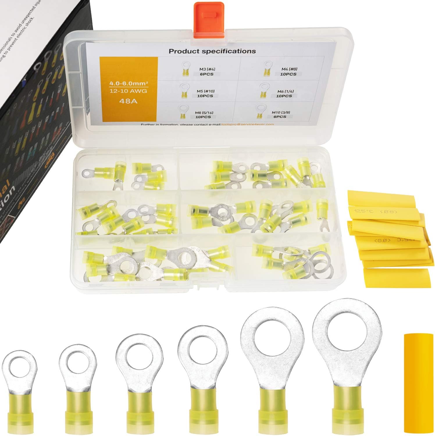 Ring Lug Terminals Fully Insulated Nylon Quick Connector Kit Wire ...