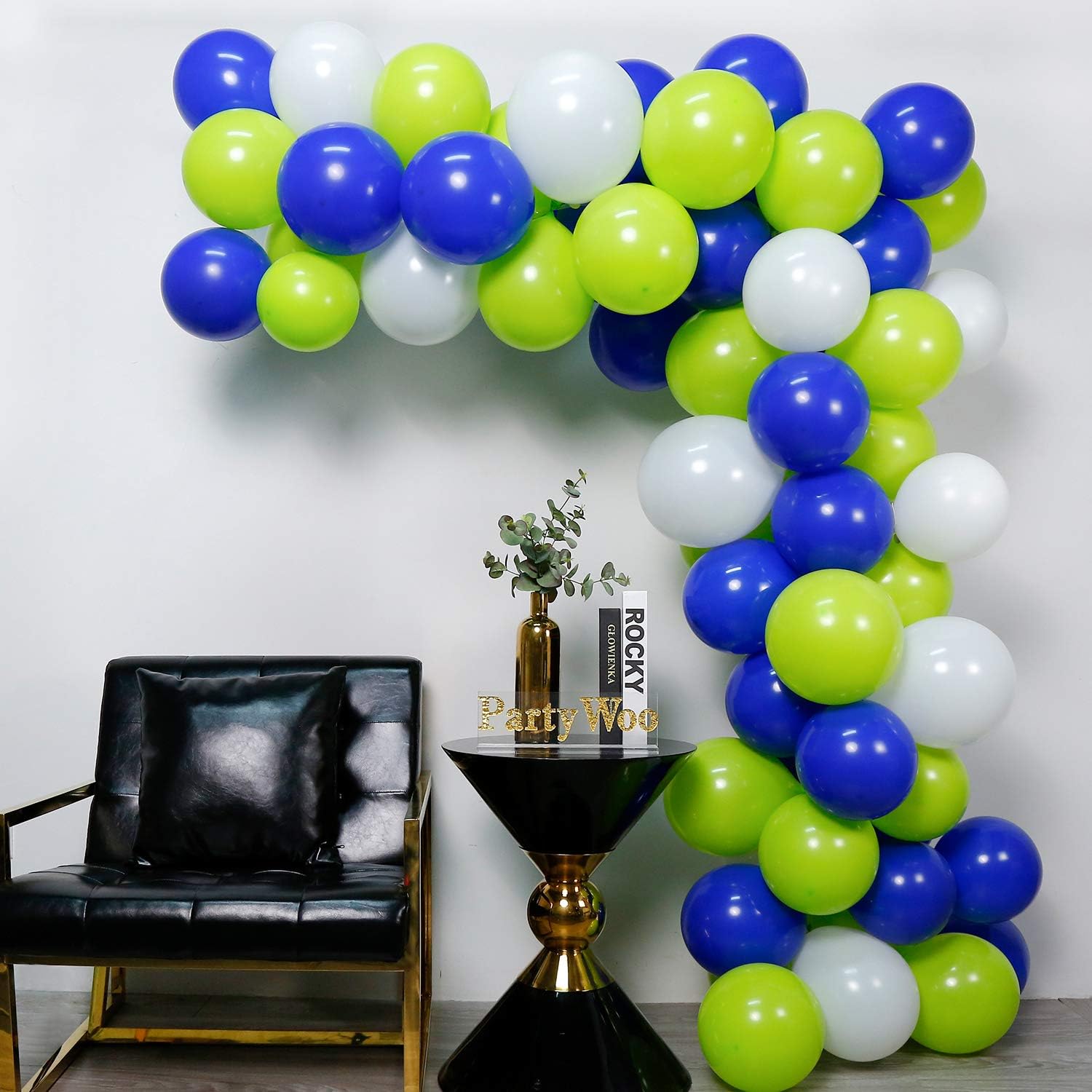 PartyWoo Blue and Green Balloons, 70 pcs 12 inch Lime Green Balloons ...