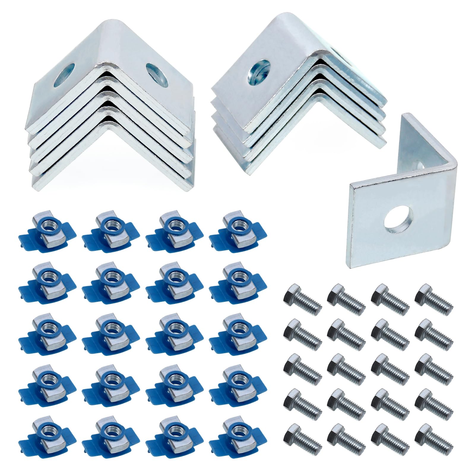 CNQLIS 10 Pcs 2 Hole L Shaped 90 Degree Angle Connector Bracket Fit for ...